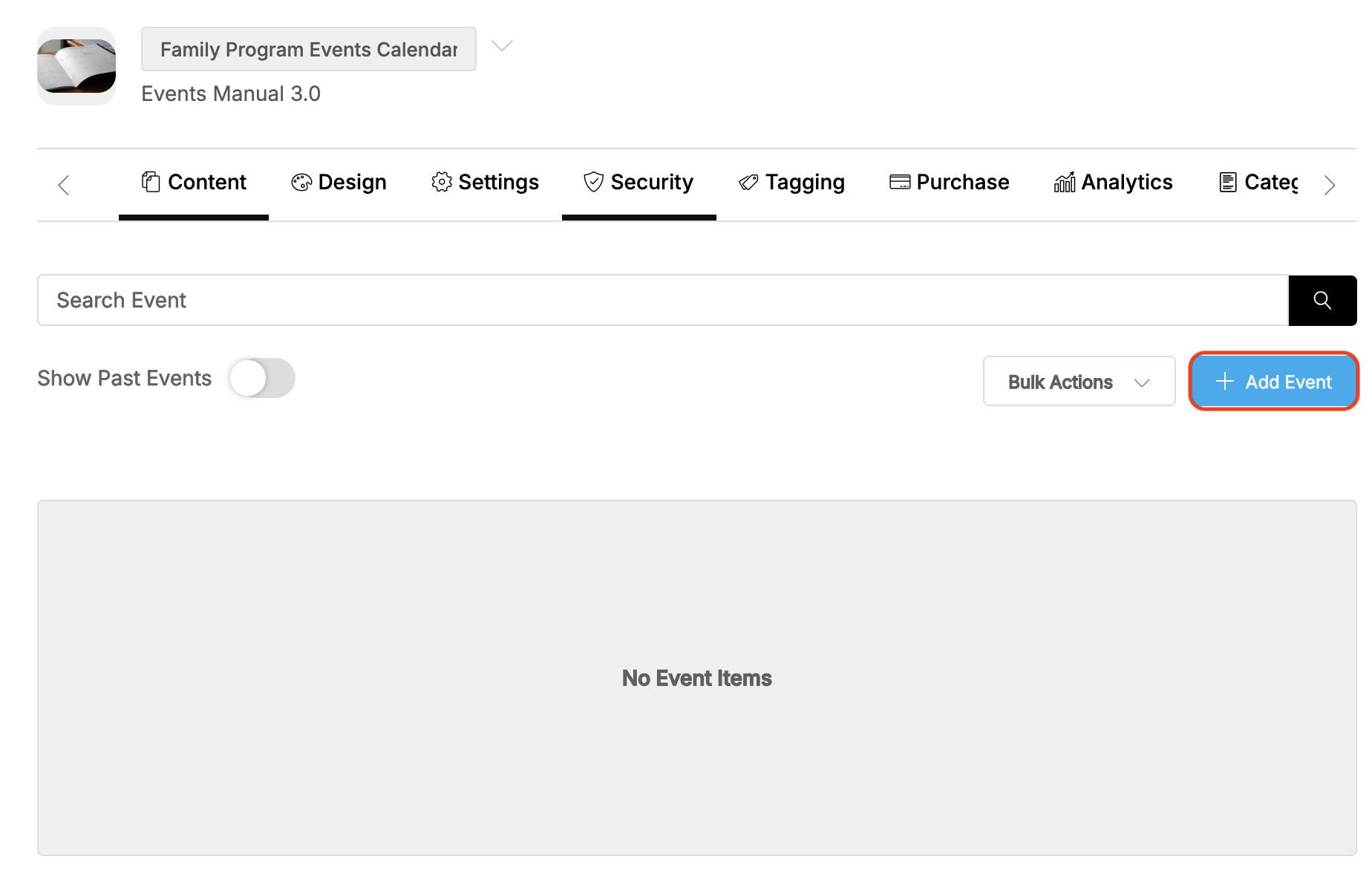 How do I add an event to my calendar on the control panel?